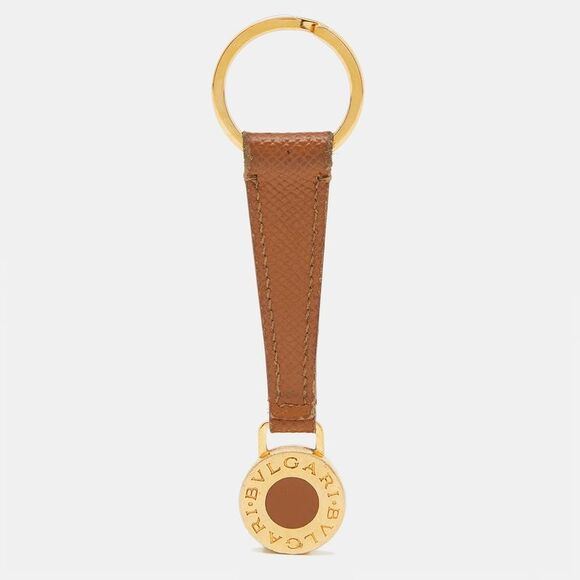 BVLGARI | Accessories | Bvlgari Beige Leather Bvlgari Key Ring | Poshmark